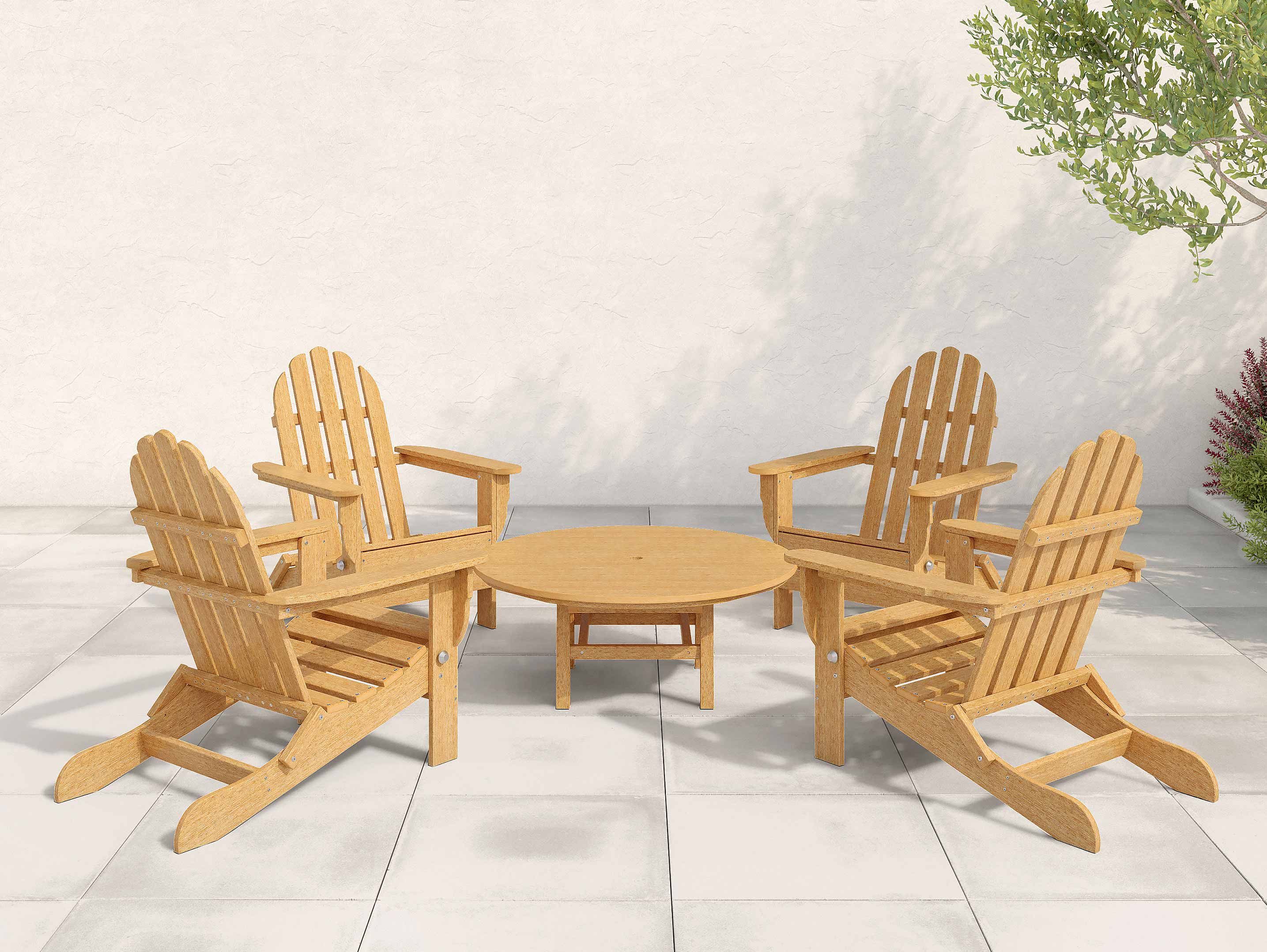 Folding Adirondack Conversation Set 5-Piece – Leisure Line